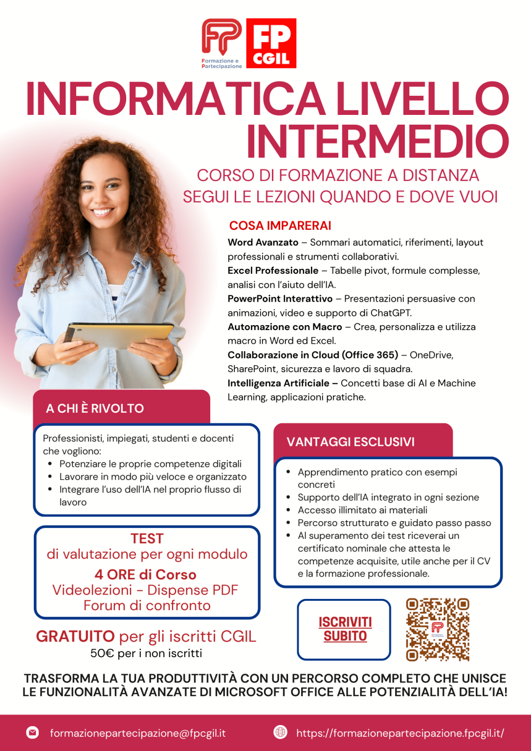 Corso di Informatica Livello Intermedio – Formazione e partecipazione